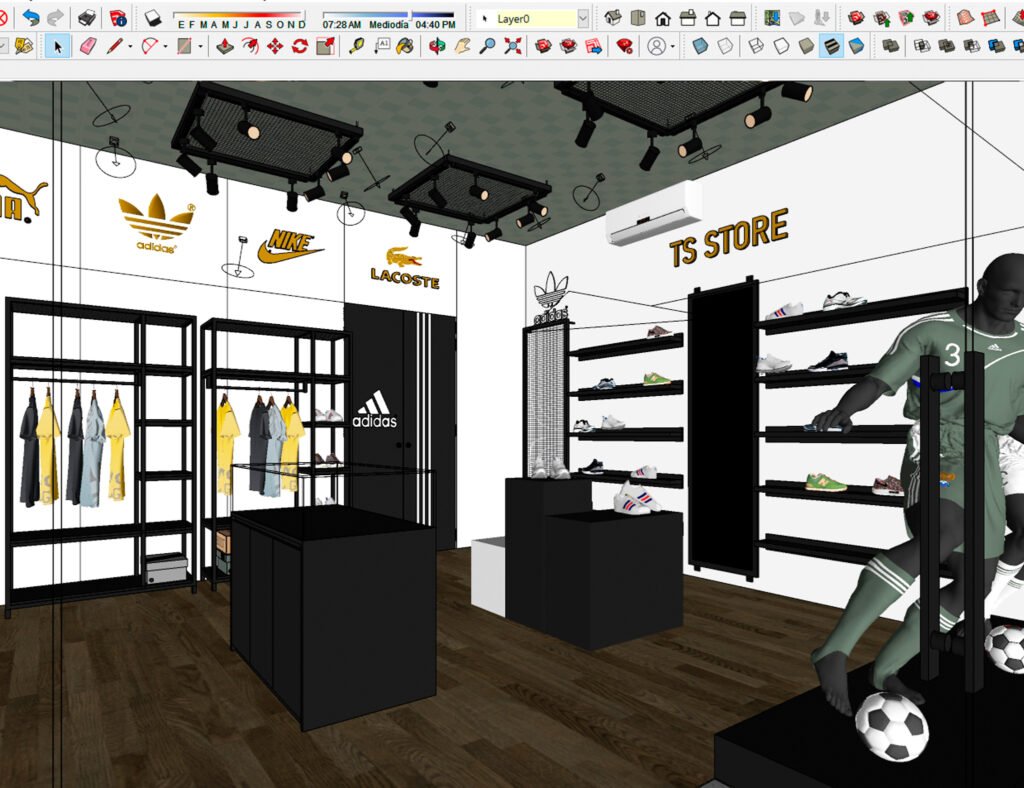 Descargar modelo de local comercial para Sketchup - arqdecoskp.com