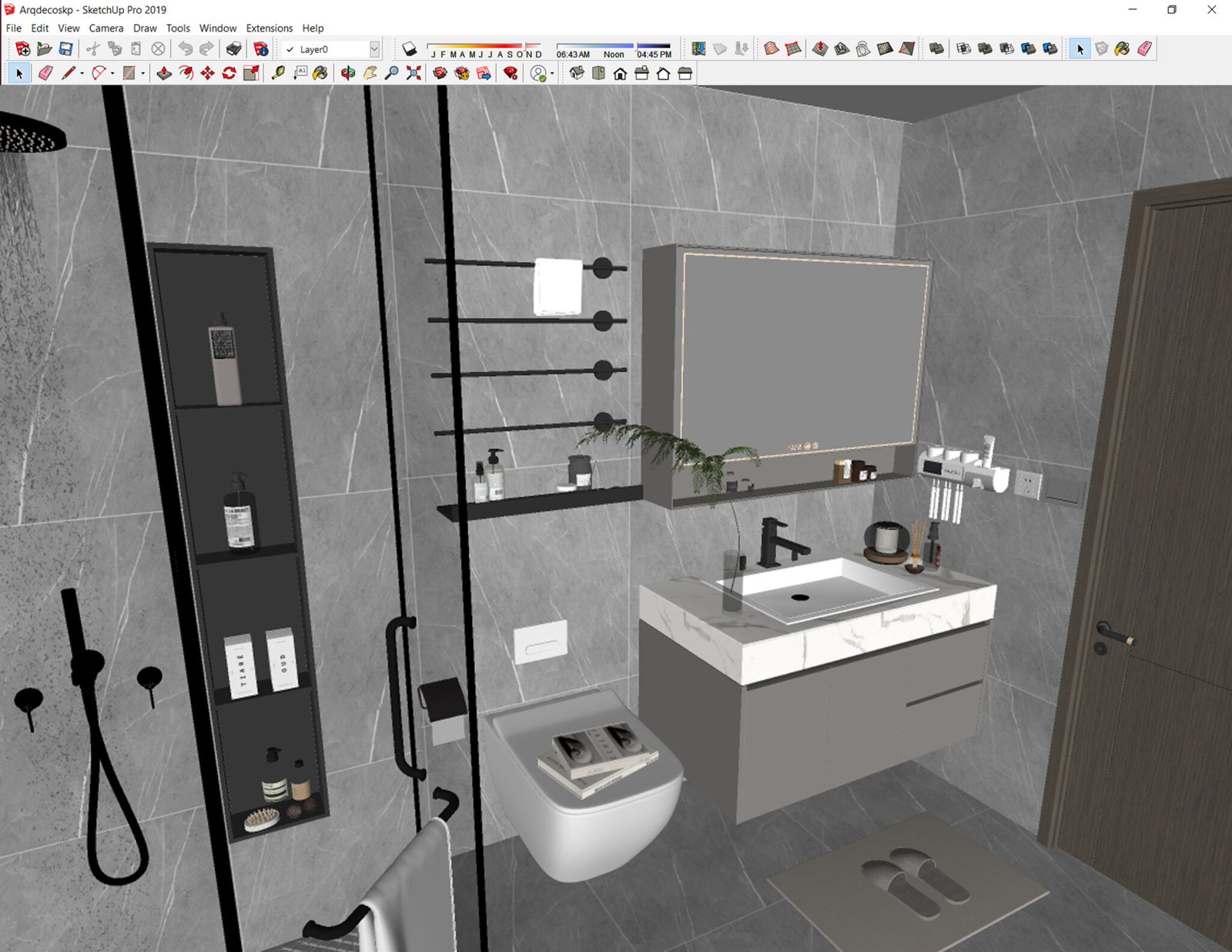 Descarga modelo interior de baño para SketchUp - arqdecoskp.com