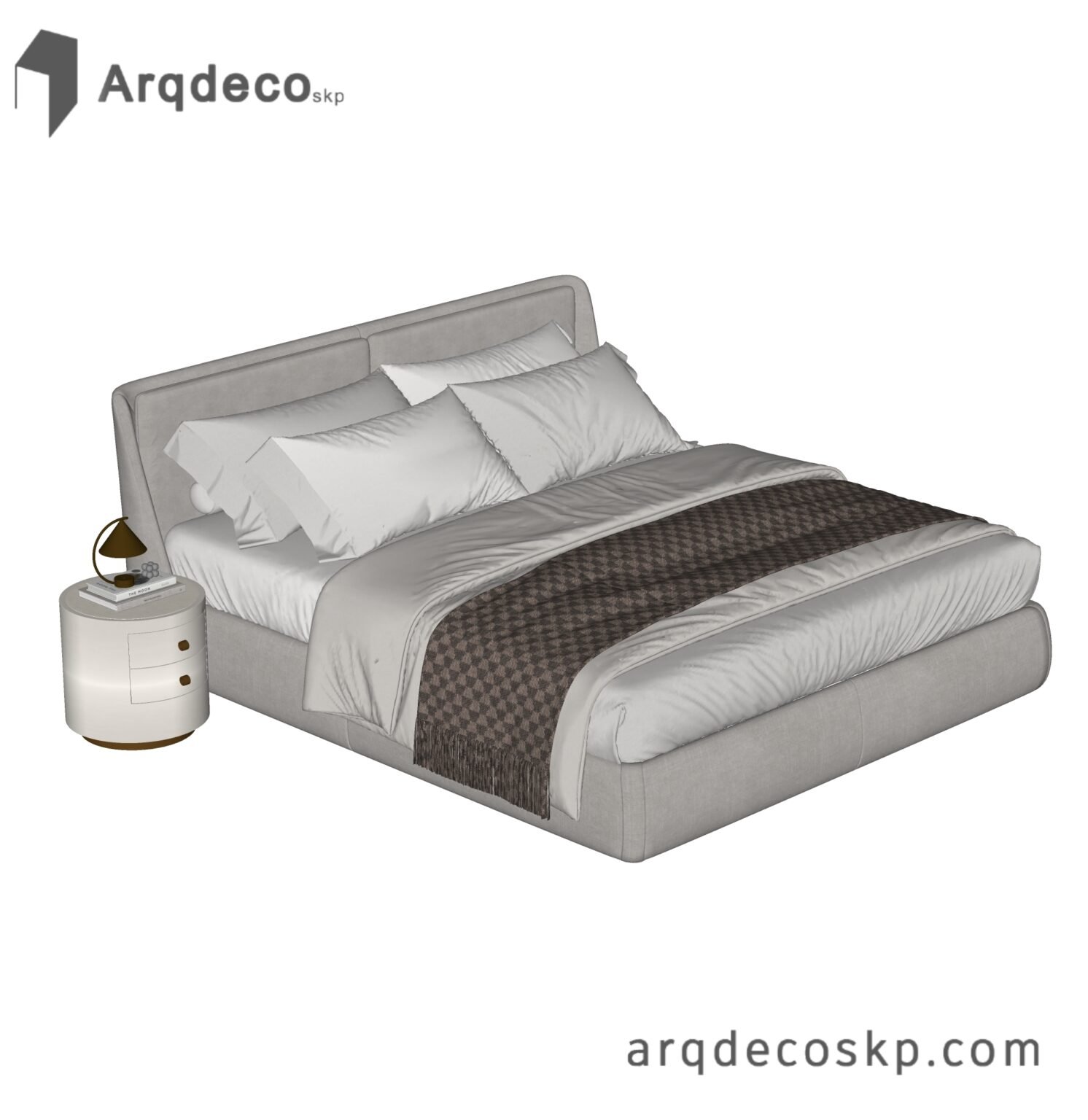 Download bed template for SketchUp - arqdecoskp.com